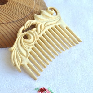Handmade wooden comb with carving for women / Wide Tooth Comb | Etsy