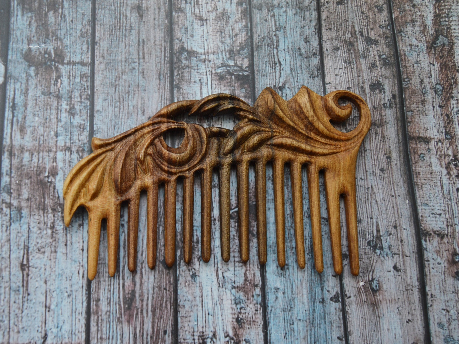 Handmade Wooden Comb With Carving for Women / Wide Tooth Comb - Etsy