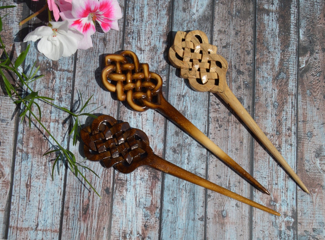 Wood Hair Stick Carved Handmade Hair Accessories/ Hair Fork/ Easy Boho ...