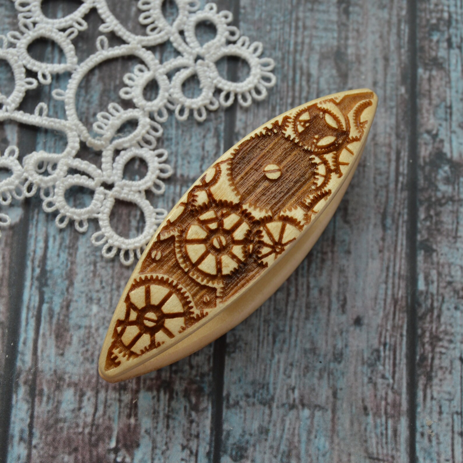 Wooden Tatting Shuttle Handmade Geometric Print, Wood Carving - Etsy
