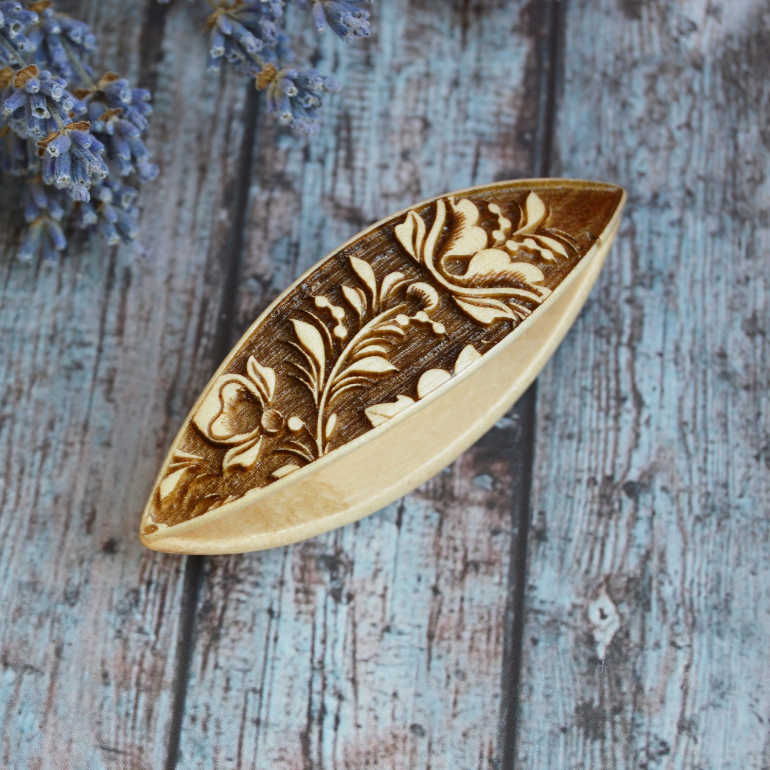 Handmade Shuttle Tatting With Wood Carving Flowers 3D Surface Floral ...
