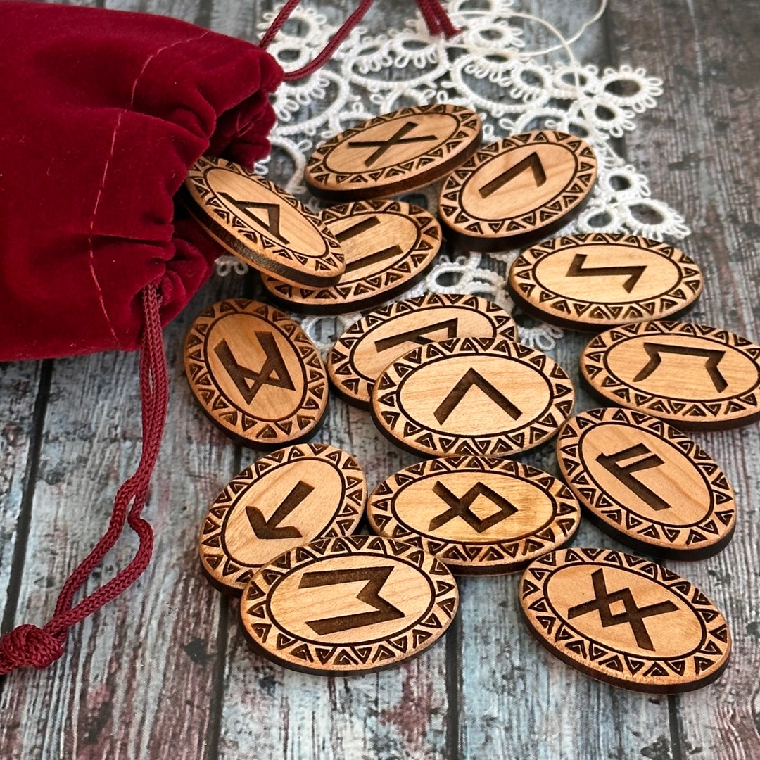 Viking Runes. Elder Futhark Wood Rune Set. Norse Runes. Set of 25 ...