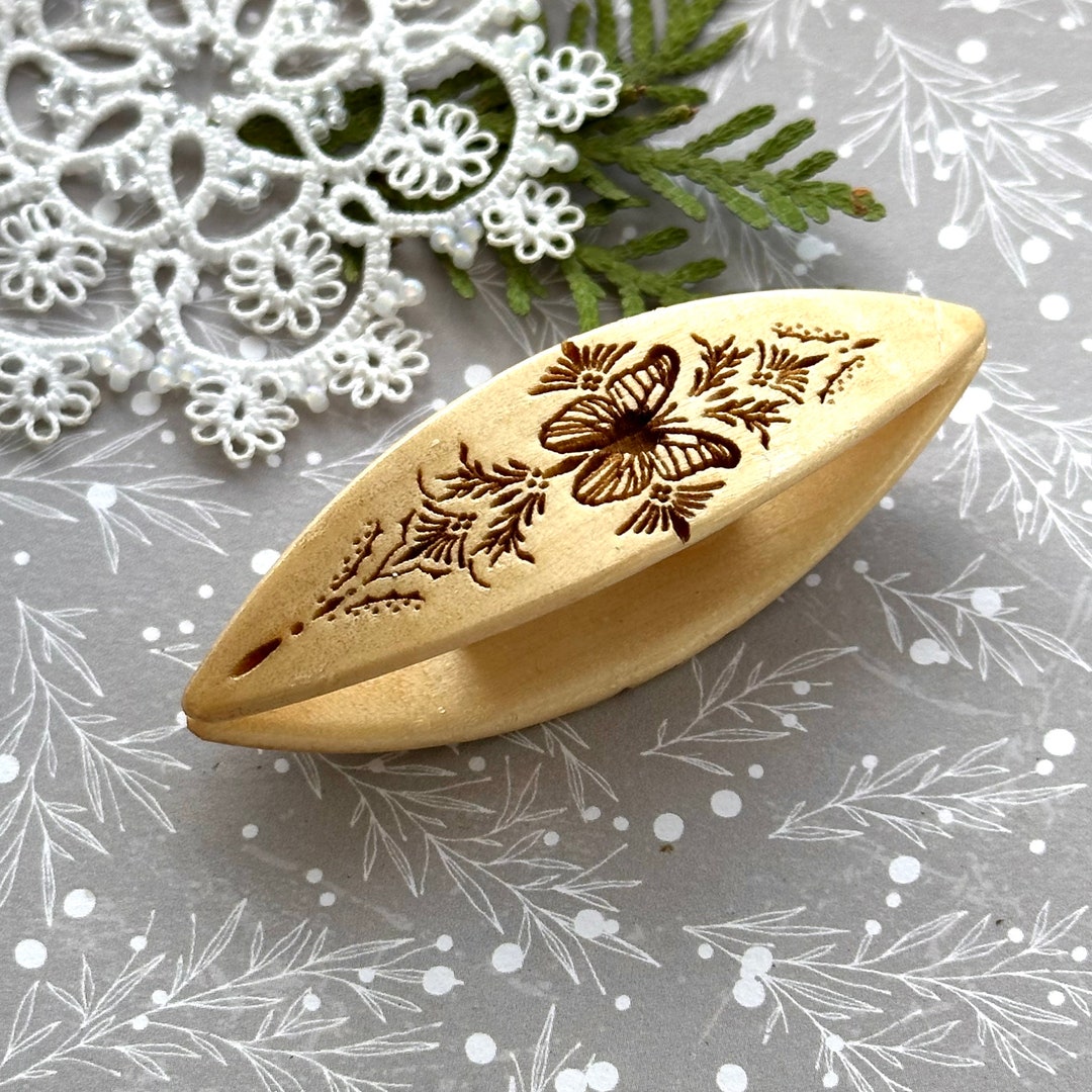 Wooden Tatting Shuttles Handmade Shuttle Frivolite Cherry Wood - Etsy