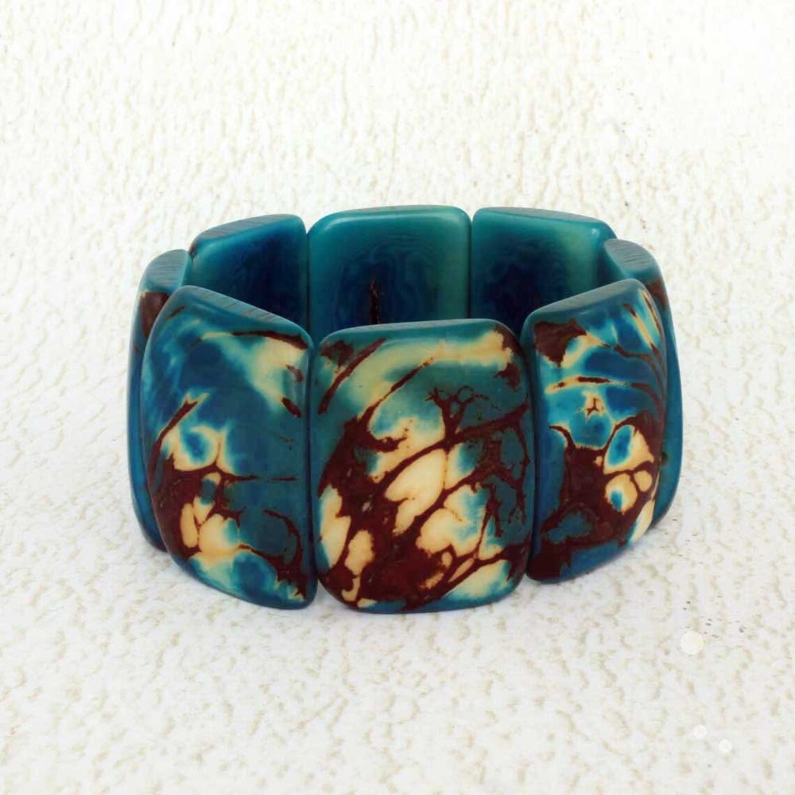 Blue Tagua Bracelet Cuff Jewelry Eco Friendly Tagua Nut in | Etsy