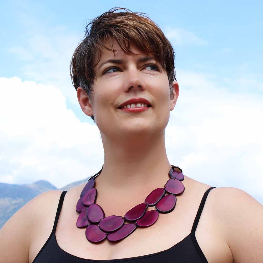 Purple Necklace and Earring Set Violet Jewelry Eco - Etsy