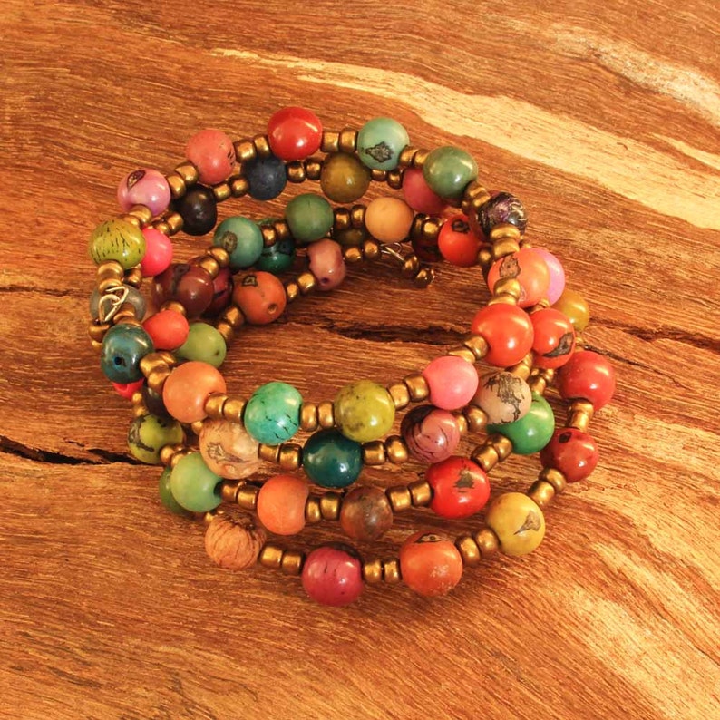 Colorful Bracelet Memory Wire Bracelet Made With Eco Friendly Acai ...