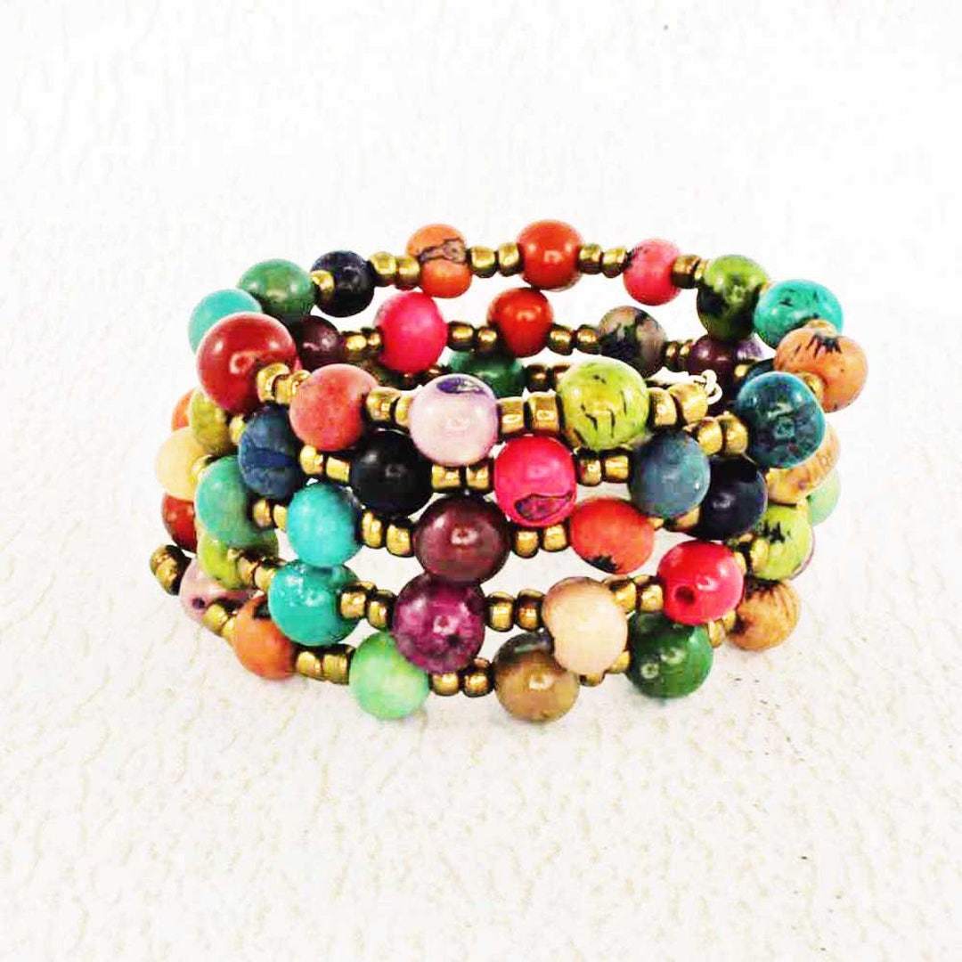Colorful Bracelet - Memory Wire Bracelet - Made With Eco Friendly Acai ...