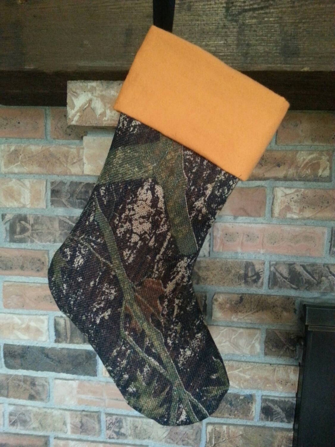 Personalized Burlap Christmas Stocking, Camo Stocking, Camouflage ...