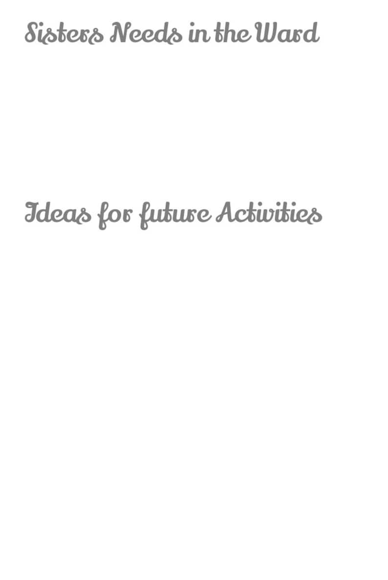 Relief Society Activities Committee Planner - Etsy