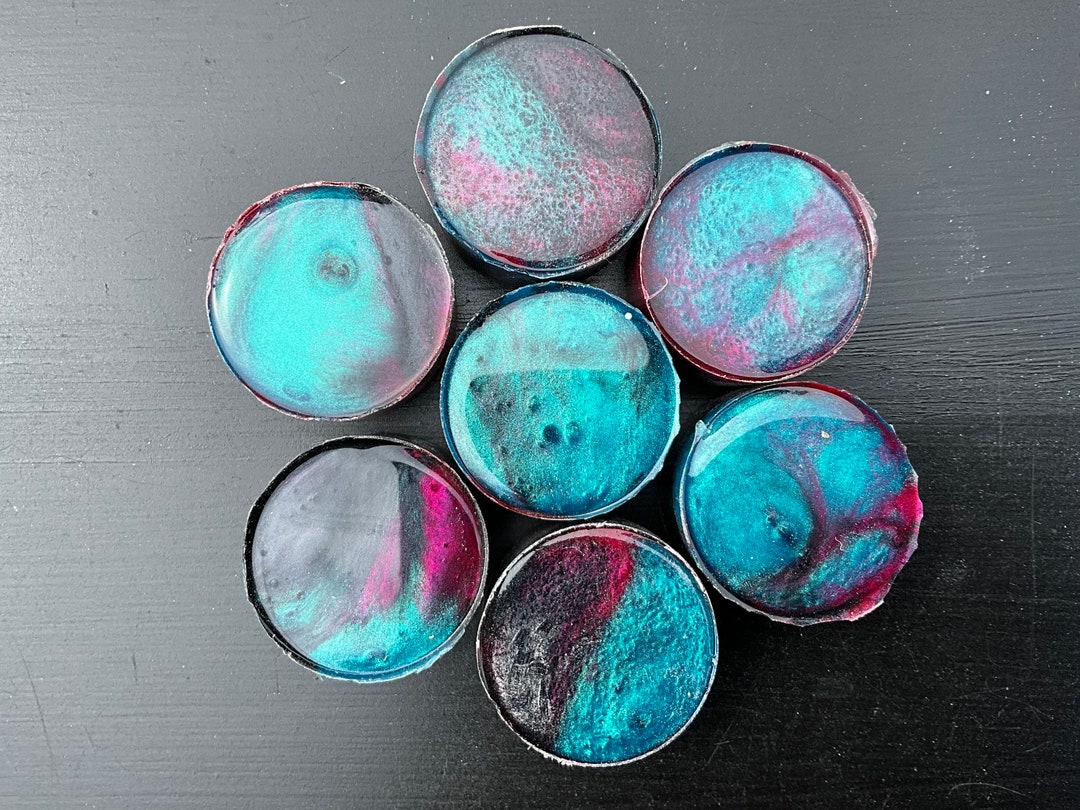 Cool Black/re/turquoise Alumilite Resin Ring Blanks - Etsy