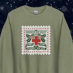 1909 American Red Cross - Christmas Stamp - Adult Unisex Sweatshirt - Etsy