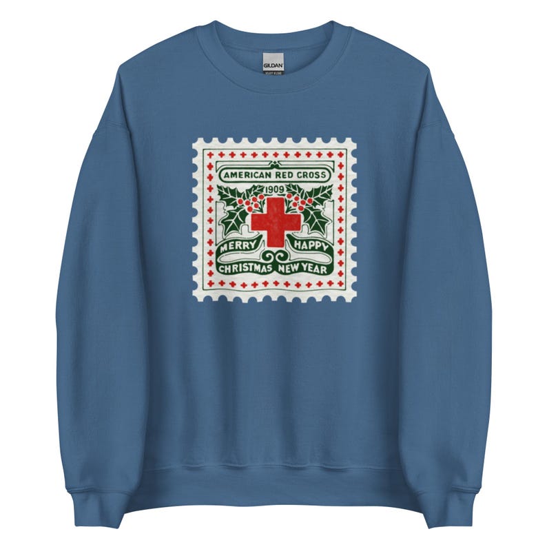 1909 American Red Cross - Christmas Stamp - Adult Unisex Sweatshirt - Etsy