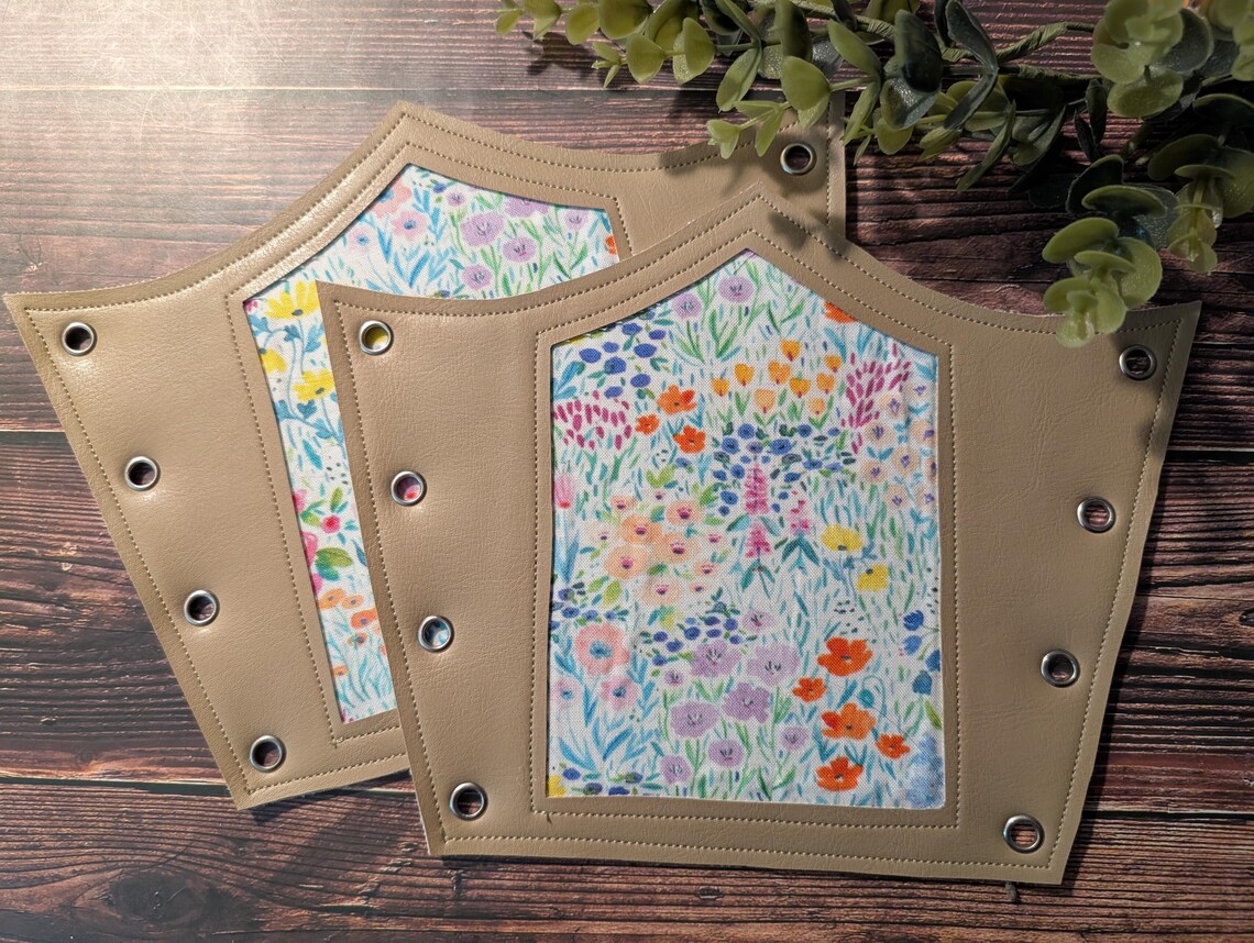 Fae Garden Bracers Faux Leather Handmade for Cosplay Renaissance Faire ...