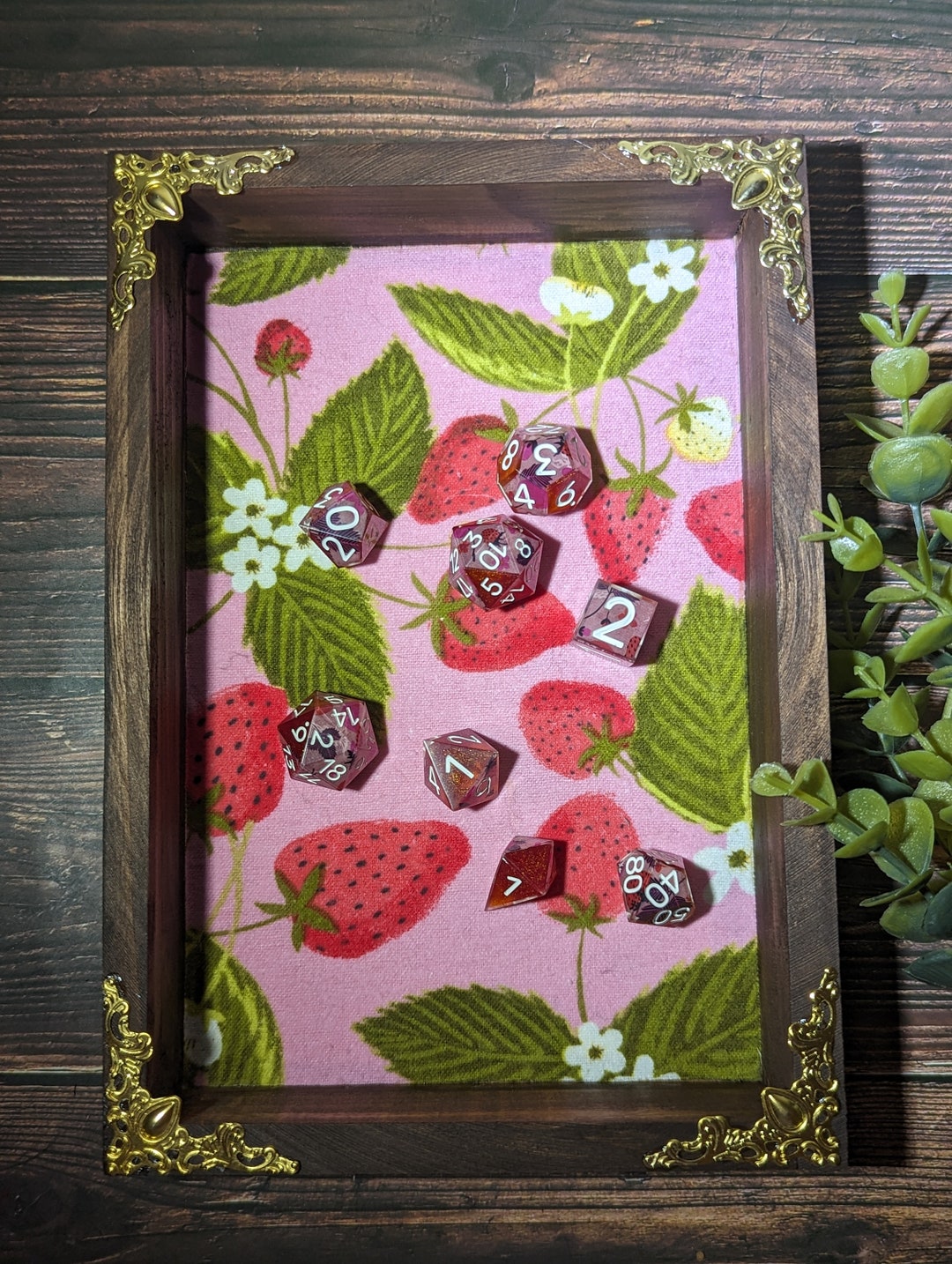 Strawberry Fields Dice Rolling Tray for Tabletop Games Dungeons and ...