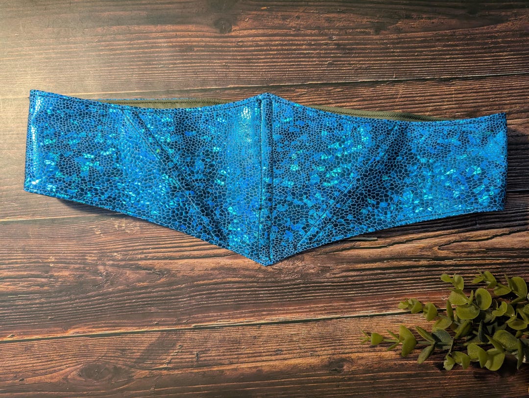 Gem Dragon Corset Belt Boned Underbust Blue Handmade Cosplay ...