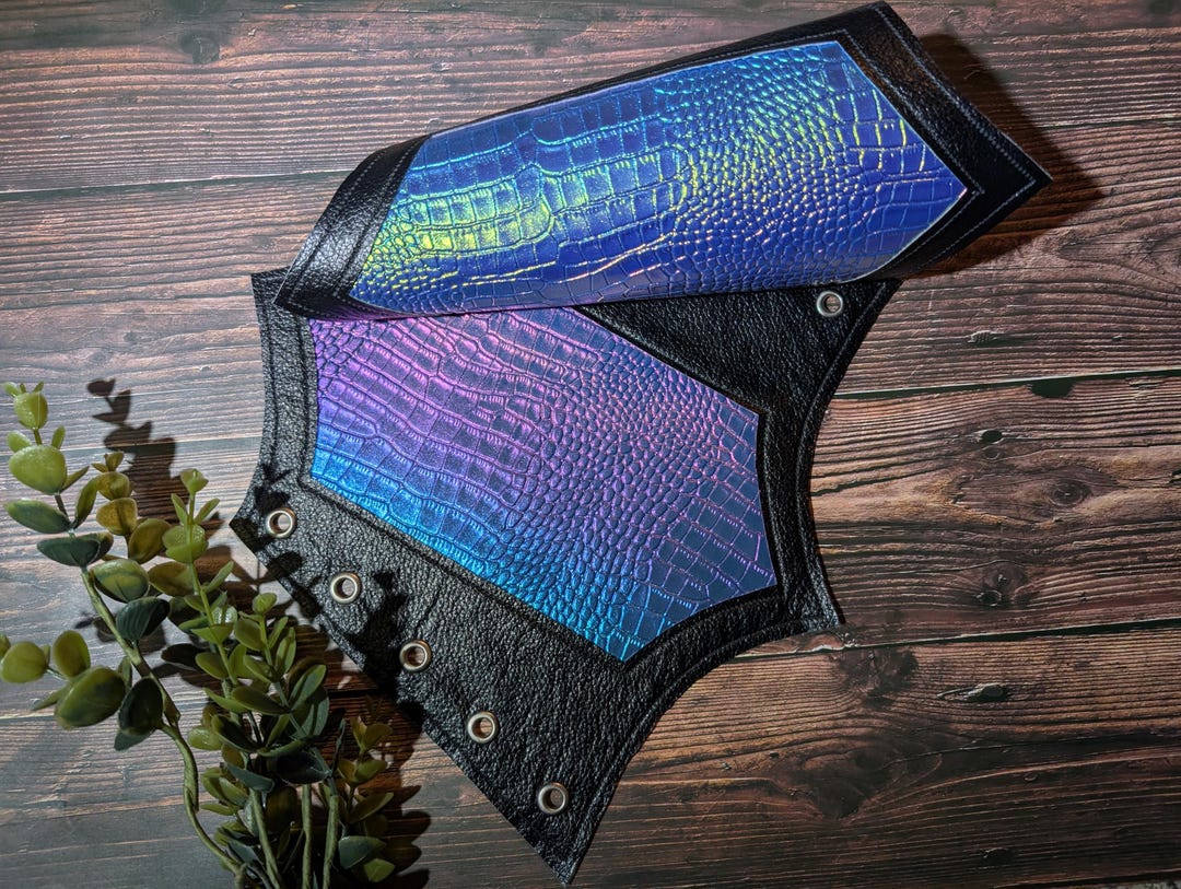 Chromatic Dragon Bracers Faux Leather Handmade Cosplay Renaissance ...