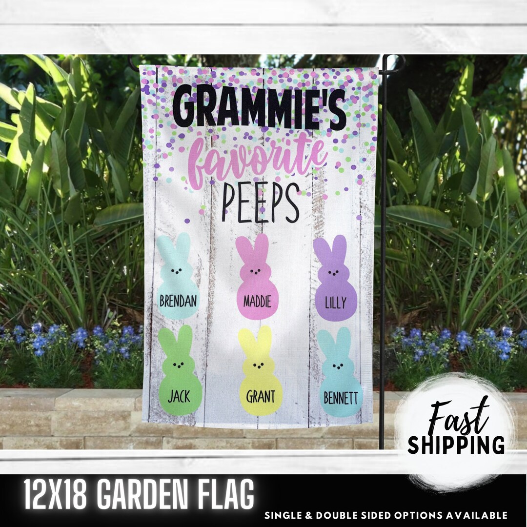 Easter Flag, Garden Flag, Peeps Flag, Spring Flag, Grandma Gift, Mother ...