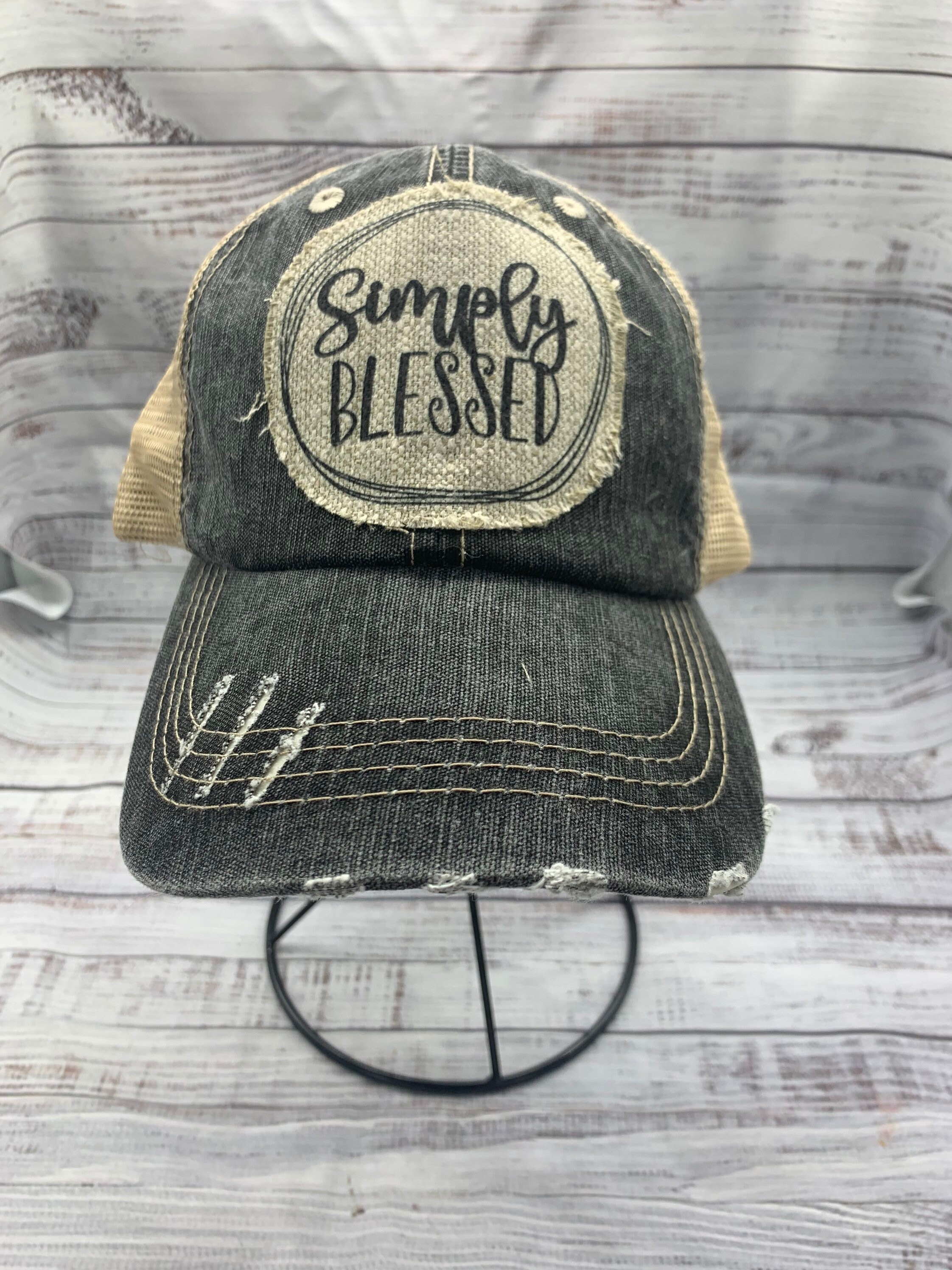 Simply Blessed Hat, Mom Gear, Ponytail Hat, Patch Hat, Mom Hat, Simply ...