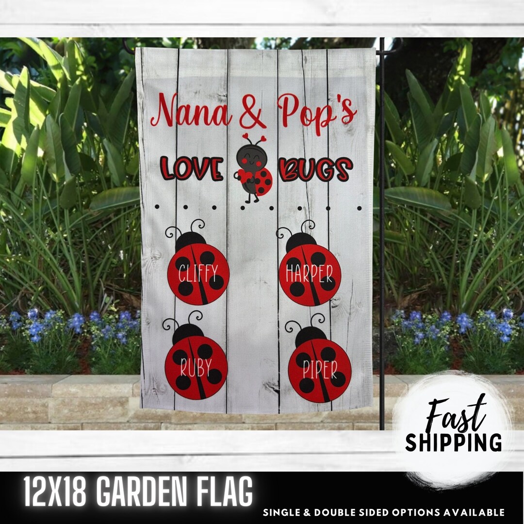 Garden Flag, Love Bugs, Lady Bug Flag, Gift for Grandma, Mother's Day ...