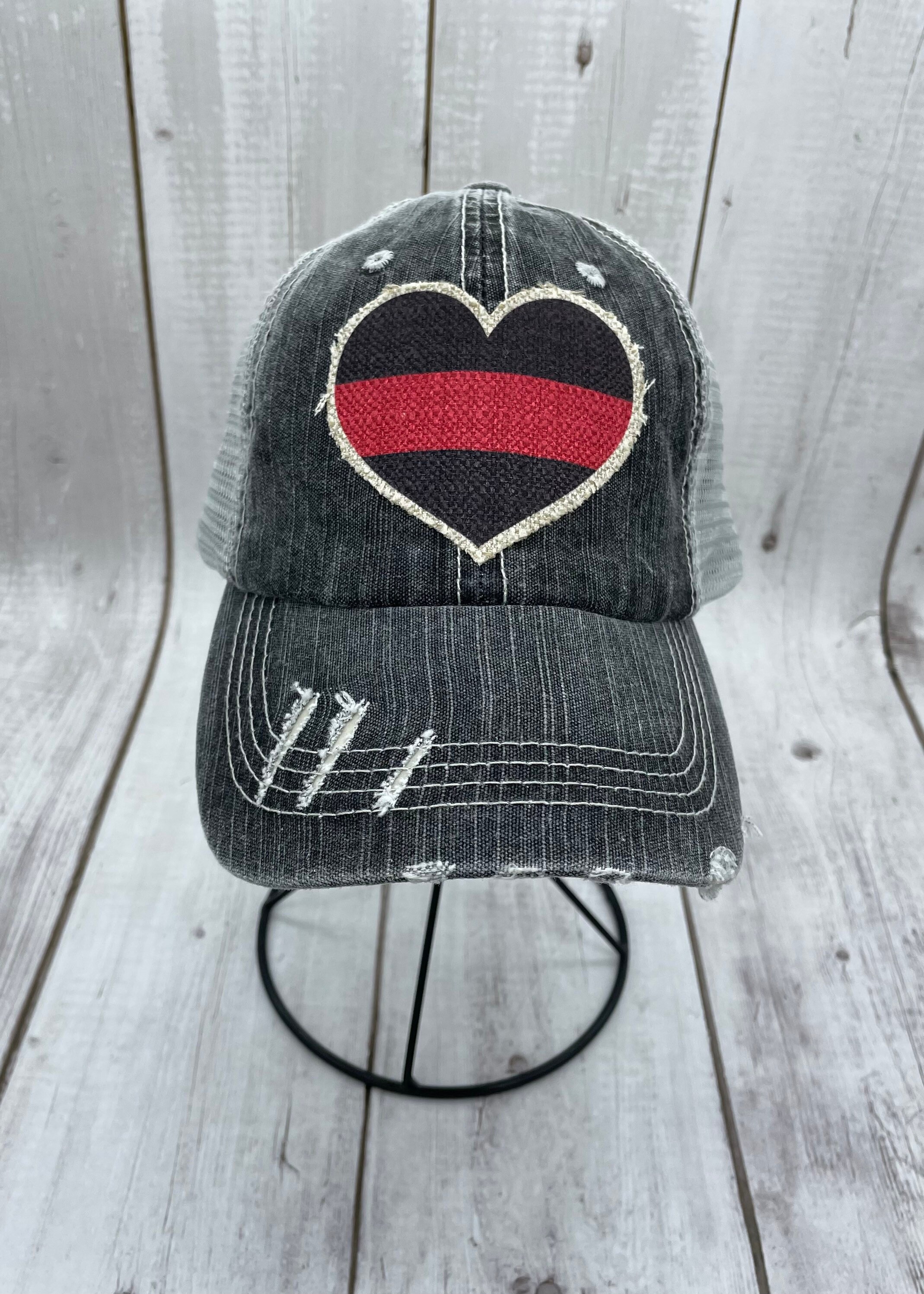 Firefighter Hat, Fire Dept, Red Line, Trucker Hat, Patch Hat, Fire Wife ...
