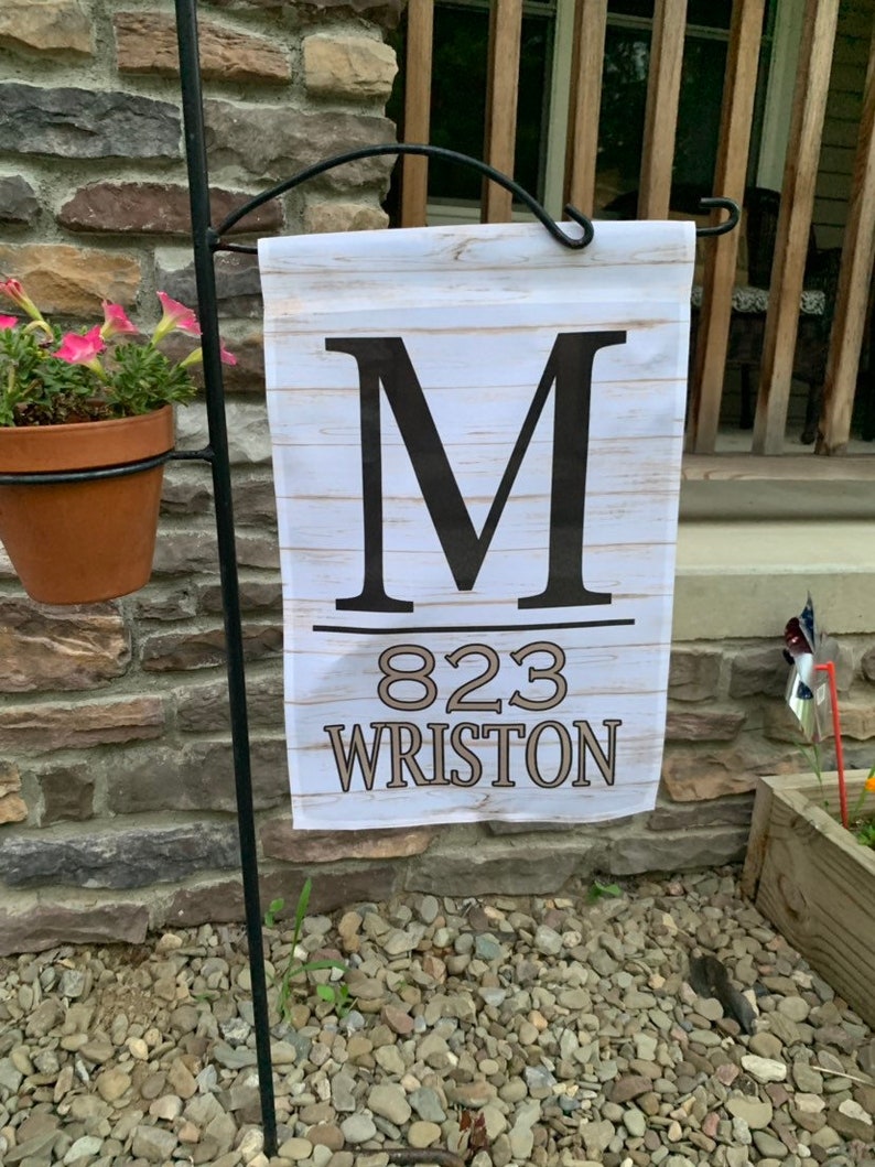 Garden Flag Address Flag Monogram Entry Flag Rustic - Etsy