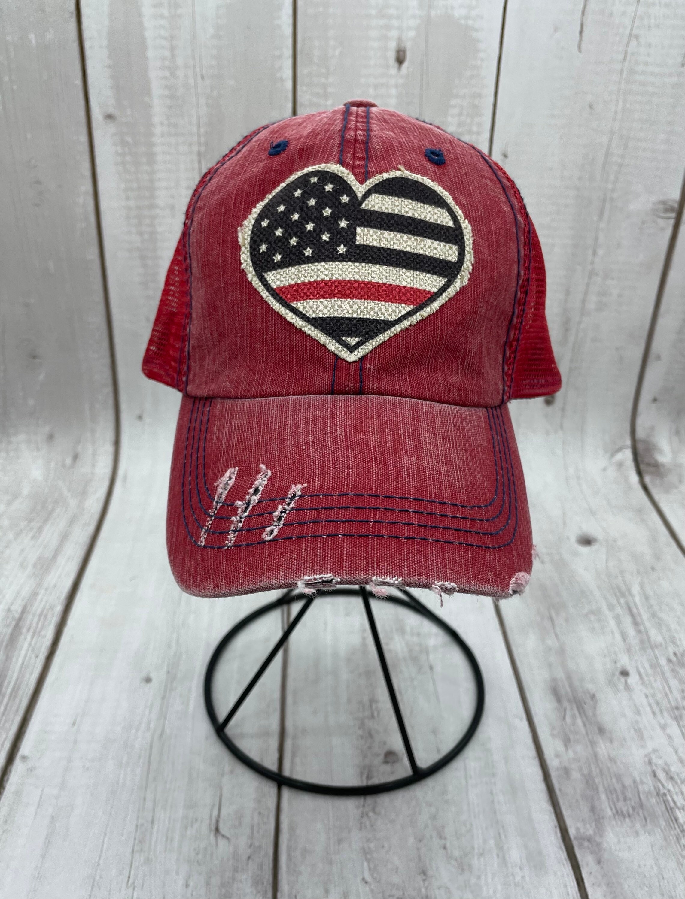 Firefighter Hat, Fire Dept, Red Line, Trucker Hat, Patch Hat, Fire Wife ...