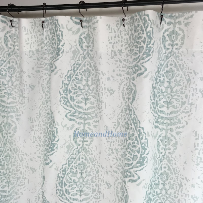 84 in Shower Curtain Aqua - Etsy