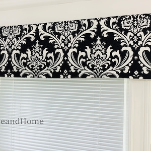 Damask Valances Damask Cafe Curtains. Kitchen Valance. Black Valance ...