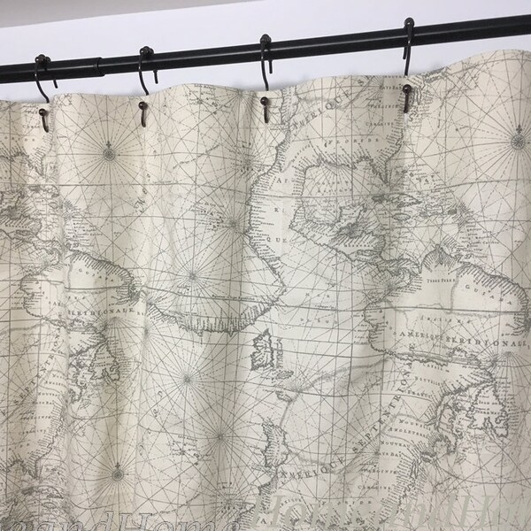 Map Shower Curtain - Etsy