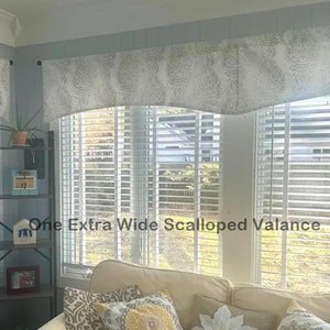 EXTRA Wide Scalloped Valance. Size up to 109'wide. Sliding Door Valance ...
