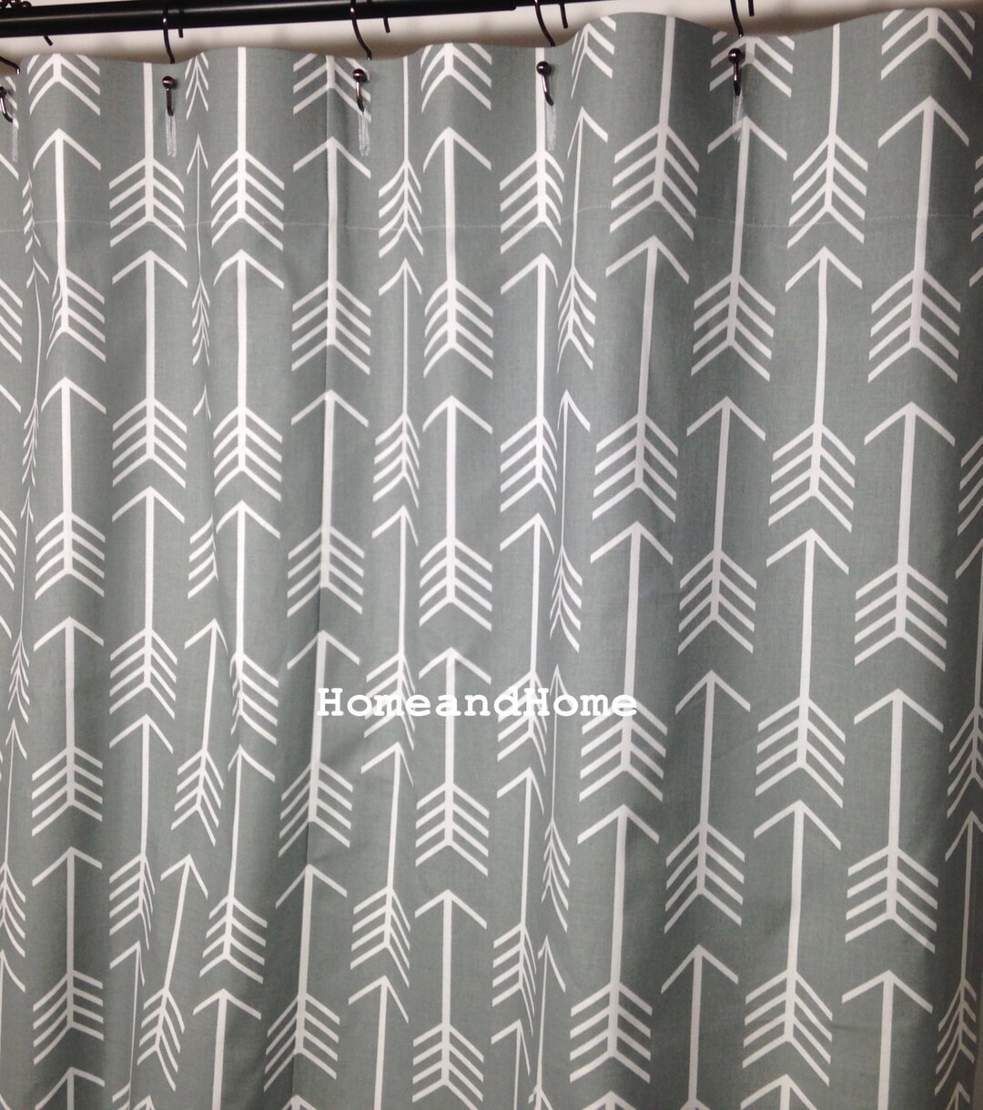 Arrow Shower Curtain Gray Shower Curtain Extra Wide Shower Curtain ...