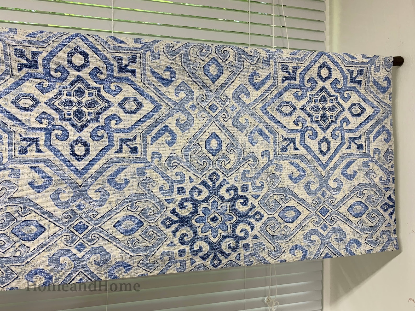 Valance Blue Valance 50 X 16 50 X18 Covington Blue Valance Curtain ...