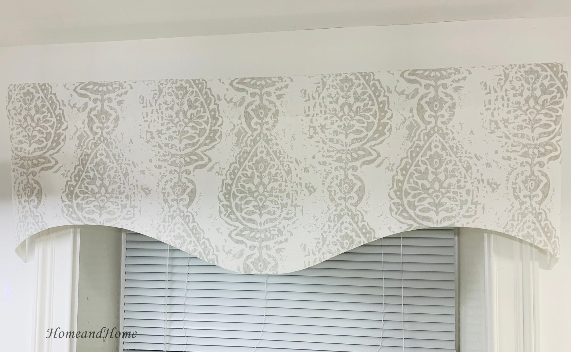 Light Gray Valance Gray Scalloped Valance Lined Window Valance - Etsy ...