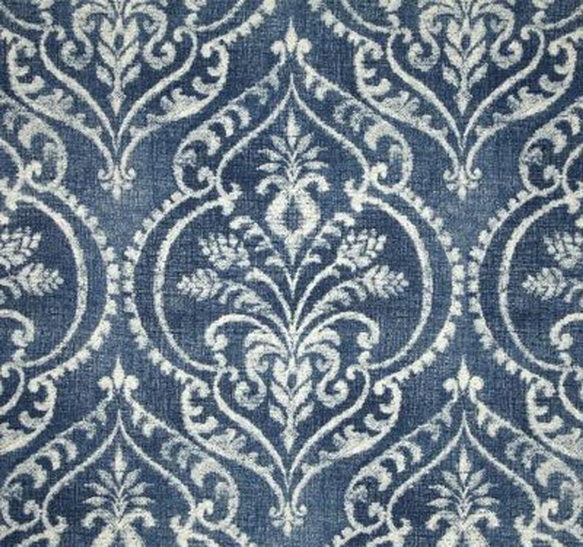 Damask Denim Blue Dining Table Runner Holidays Weddings Party - Etsy