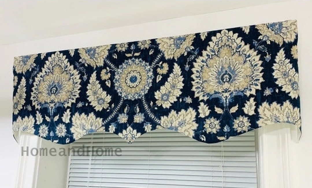 EXTRA Wide Scalloped Valance. Size up to 109'wide. Sliding Door Valance ...