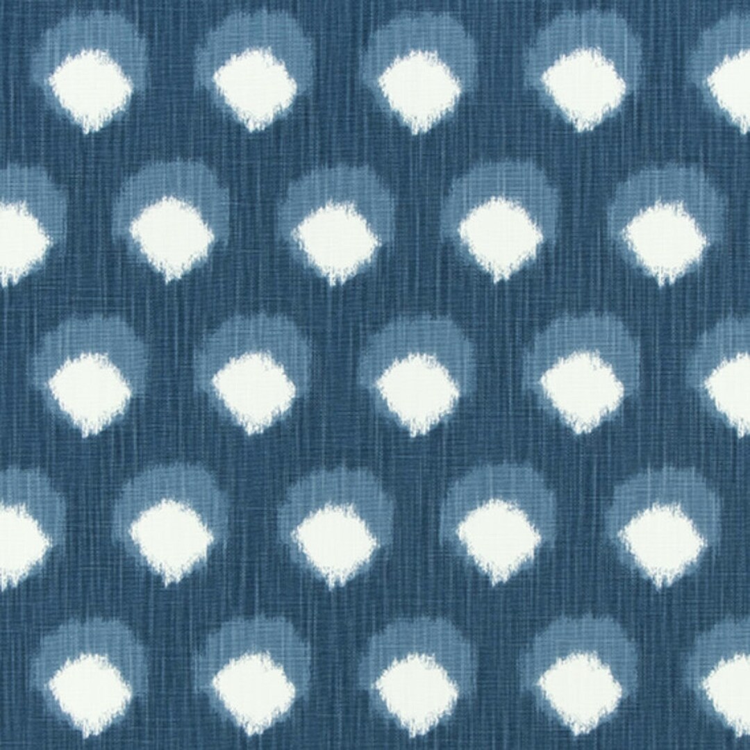 Ikat Dot Shades Blue Slub Linen Blend Shower Curtain Blue Shower ...