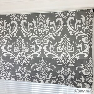 Damask Faux Roman Shade. Flat Roman Shade Valance. Fake Roman Shade ...