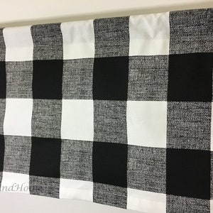 Buffalo Plaid Curtains. Farmhouse Valance. Plaid Cafe Curtains. Black ...