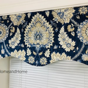 EXTRA Wide Scalloped Valance. Size up to 109'wide. Sliding Door Valance ...