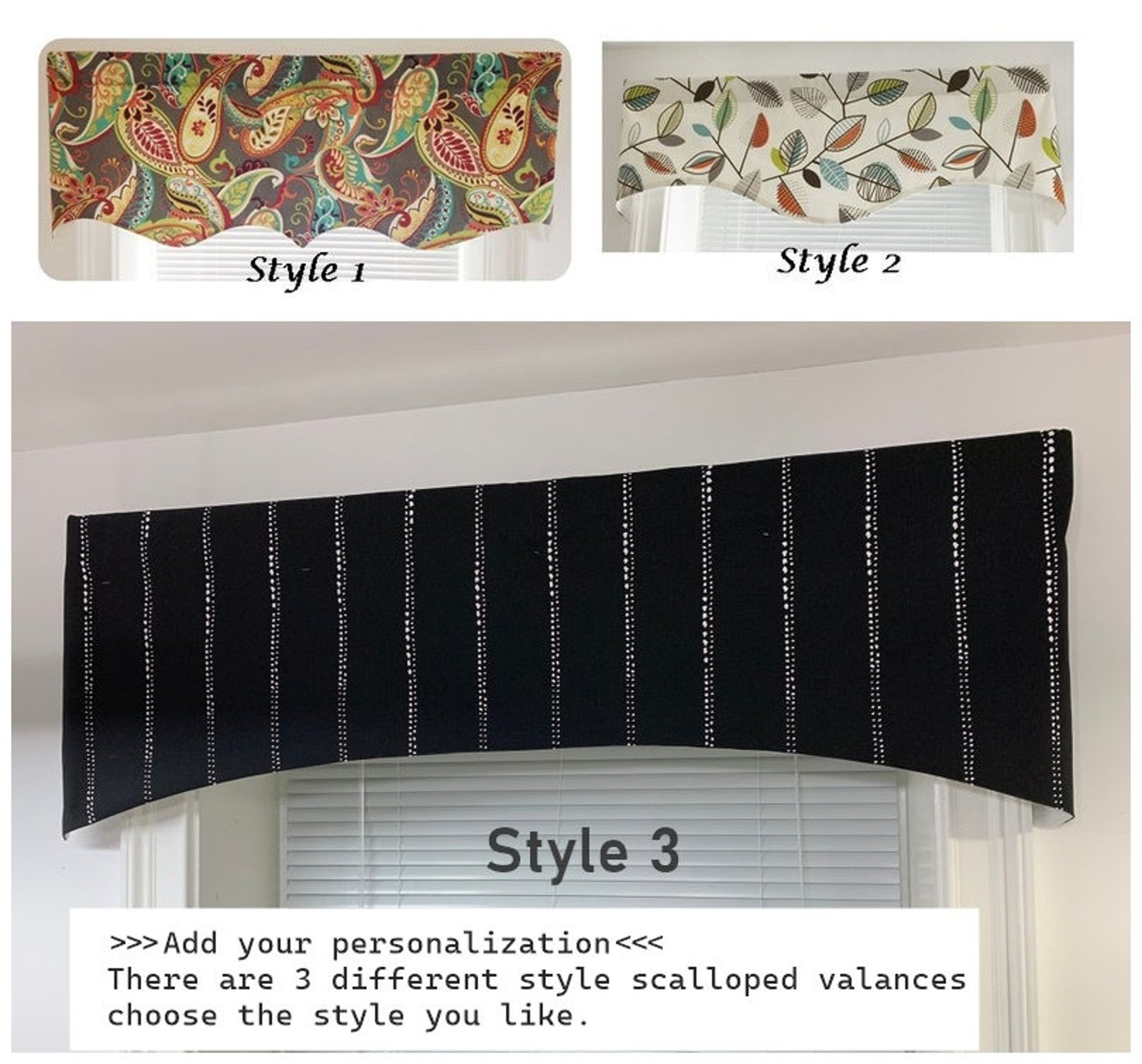 Scalloped Valance Lined Window Valance. Lined Valances Decorative ...