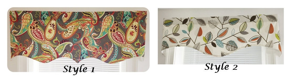 Medallion Scalloped Valance Floral Framed Medallion Shades Brown and ...