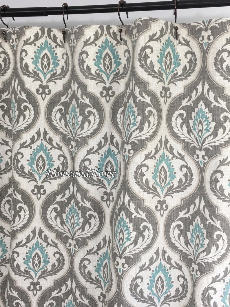 Damask Shower Curtain High End Designer Custom Fabric Shower | Etsy