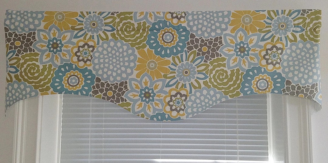 Lined Extra Wide Scalloped Valance Waverly Valance Wide Valance Spa ...