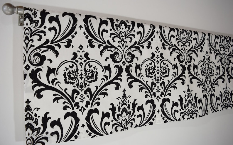 Damask Valance Damask Cafe Curtains Topper Window Valance | Etsy