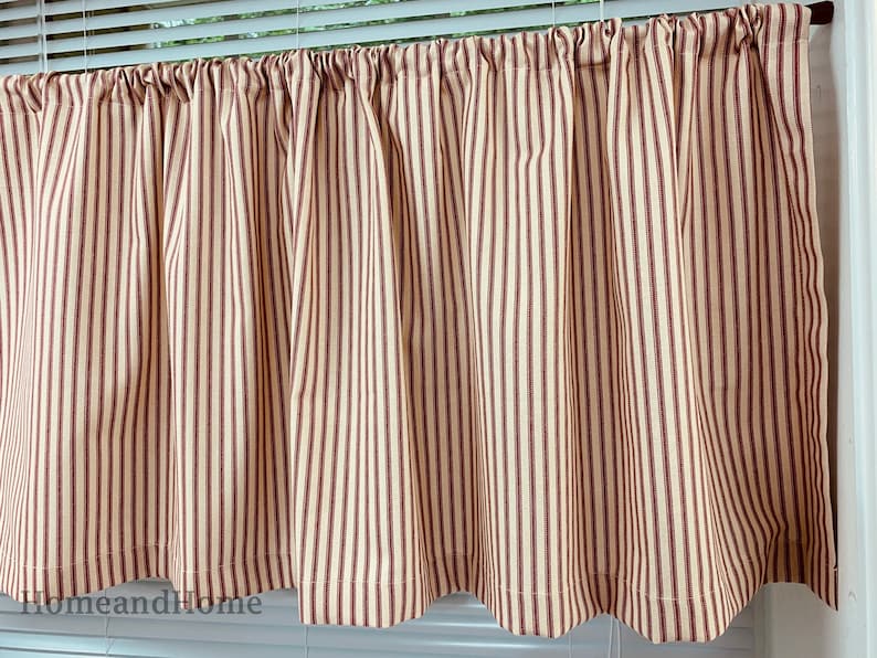Farmhouse Valances Red Oatmeal Cafe Curtains. Farmhouse Decor - Etsy