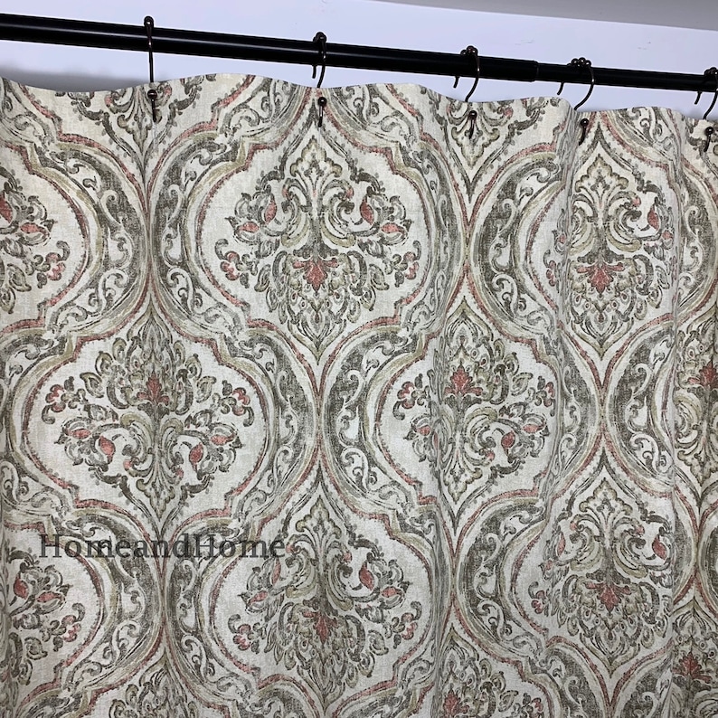 Damask Shower Curtain Custom Shower Curtain. Brown Rust 72 X - Etsy