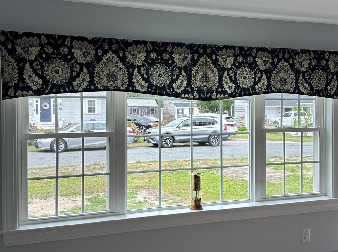 One EXTRA Wide Scalloped Valance Size up to 109" Sliding Door Valance ...