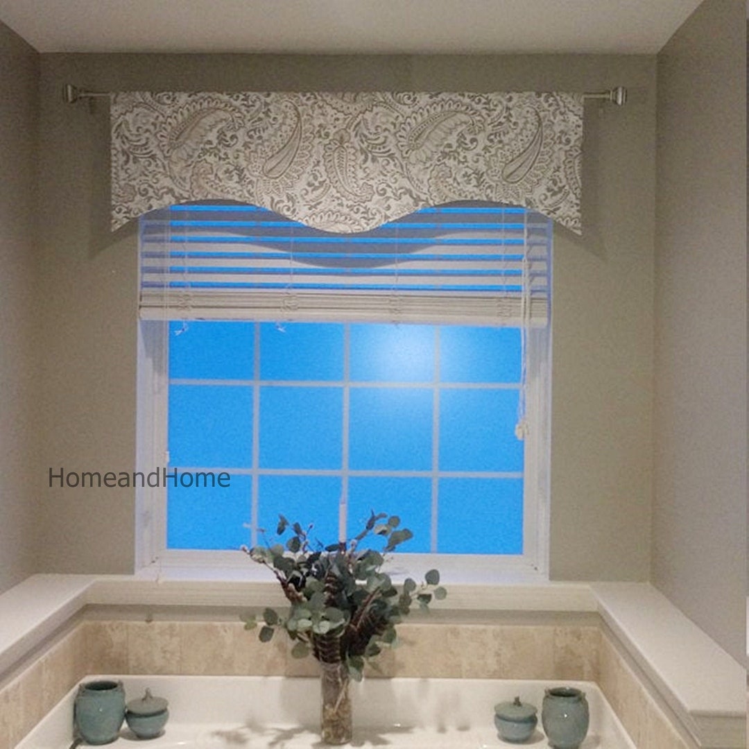Paisley Valance Scalloped Valance Lined Window Valance Decorative ...