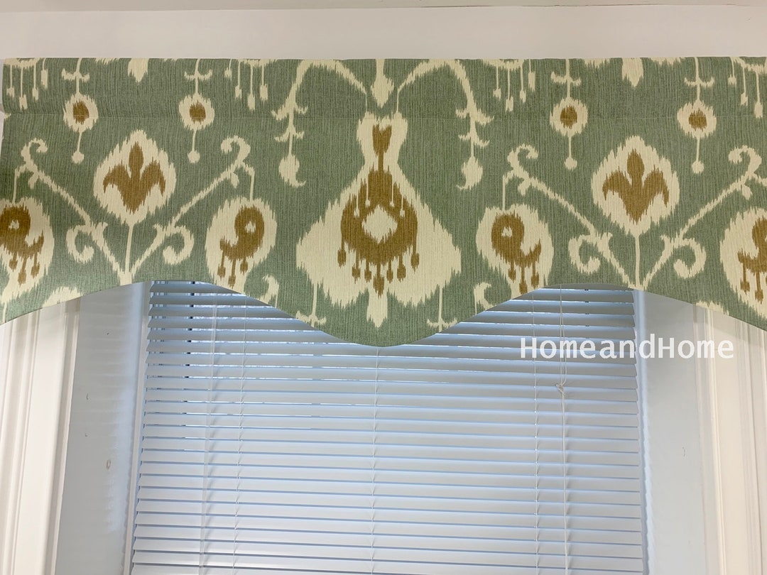One Scalloped Valance Ikat Valance Fully Lined Window Valances Ikat ...