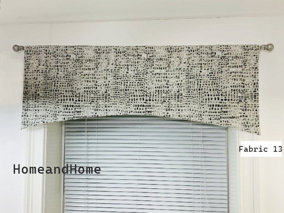 EXTRA Wide Scalloped Valance Size Upto 105W Sliding Door Valance Black ...